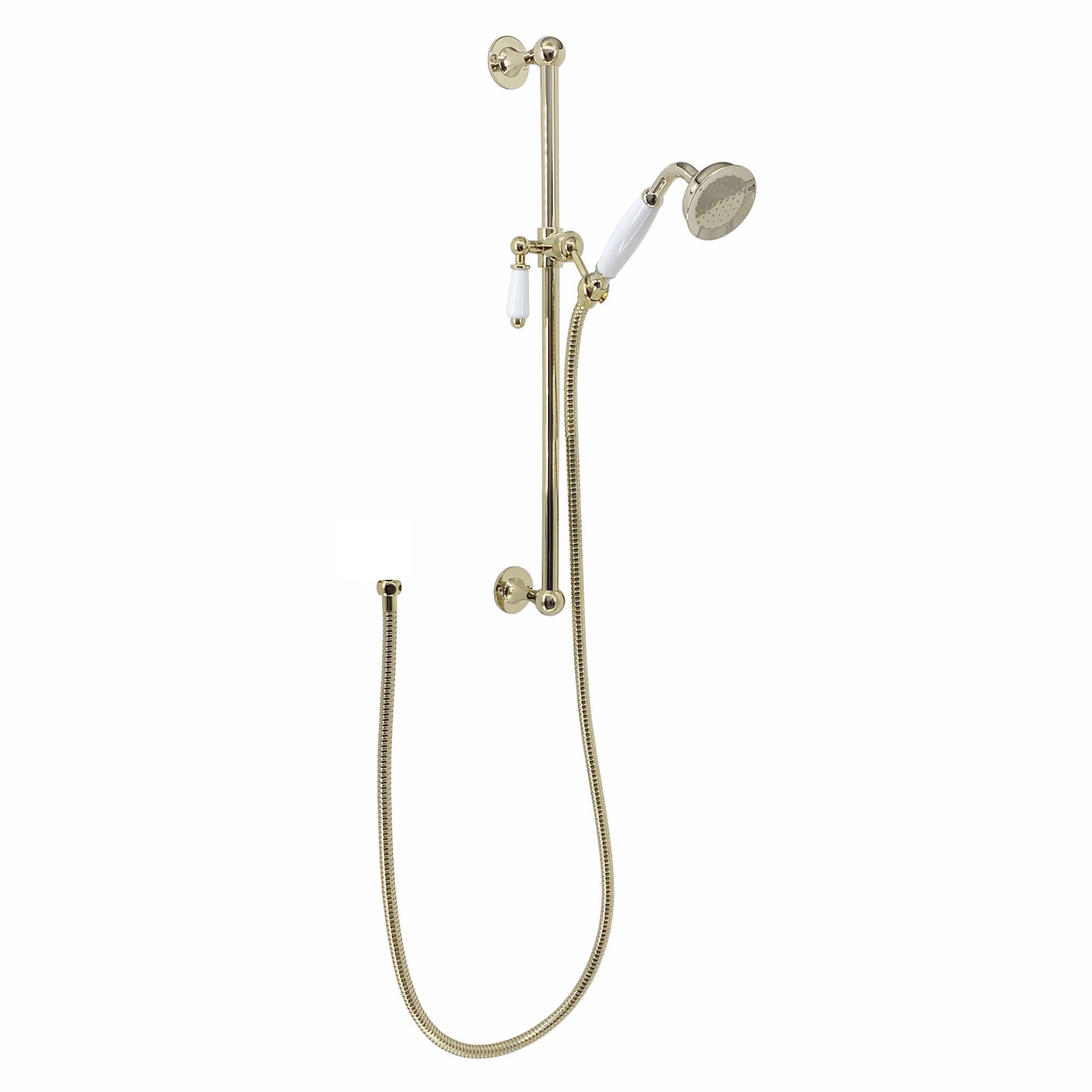 Traditional Shower Slider Rail Kit Lever Design With Brass White ...