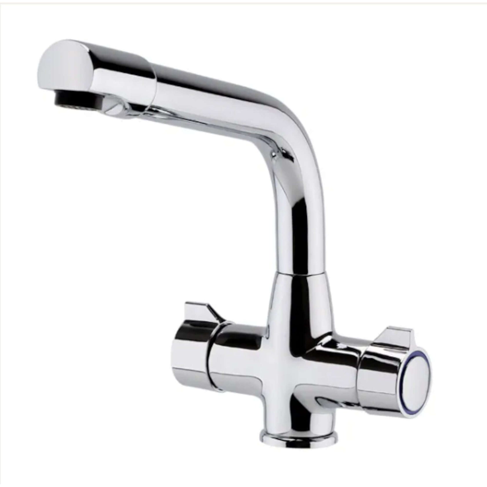 Alpha dual flow kitchen sink tap twin lever - chrome - HOUSE OF ENKI
