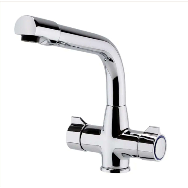 Alpha dual flow kitchen sink tap twin lever - chrome at £84.99 only - Enki