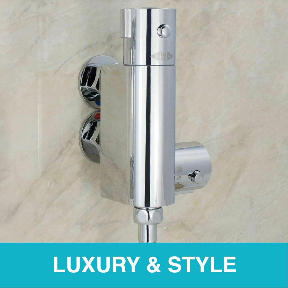 Vero mini vertical thermostatic shower bar mixer valve - chrome - HOUSE ...