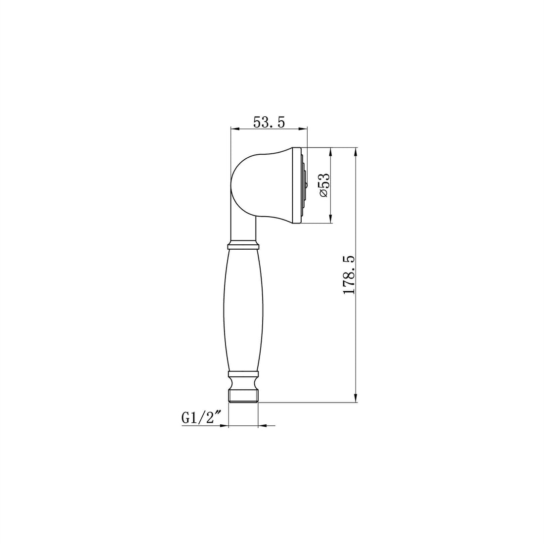 Traditional telephone hand shower brass - chrome at £19.99 only - Enki