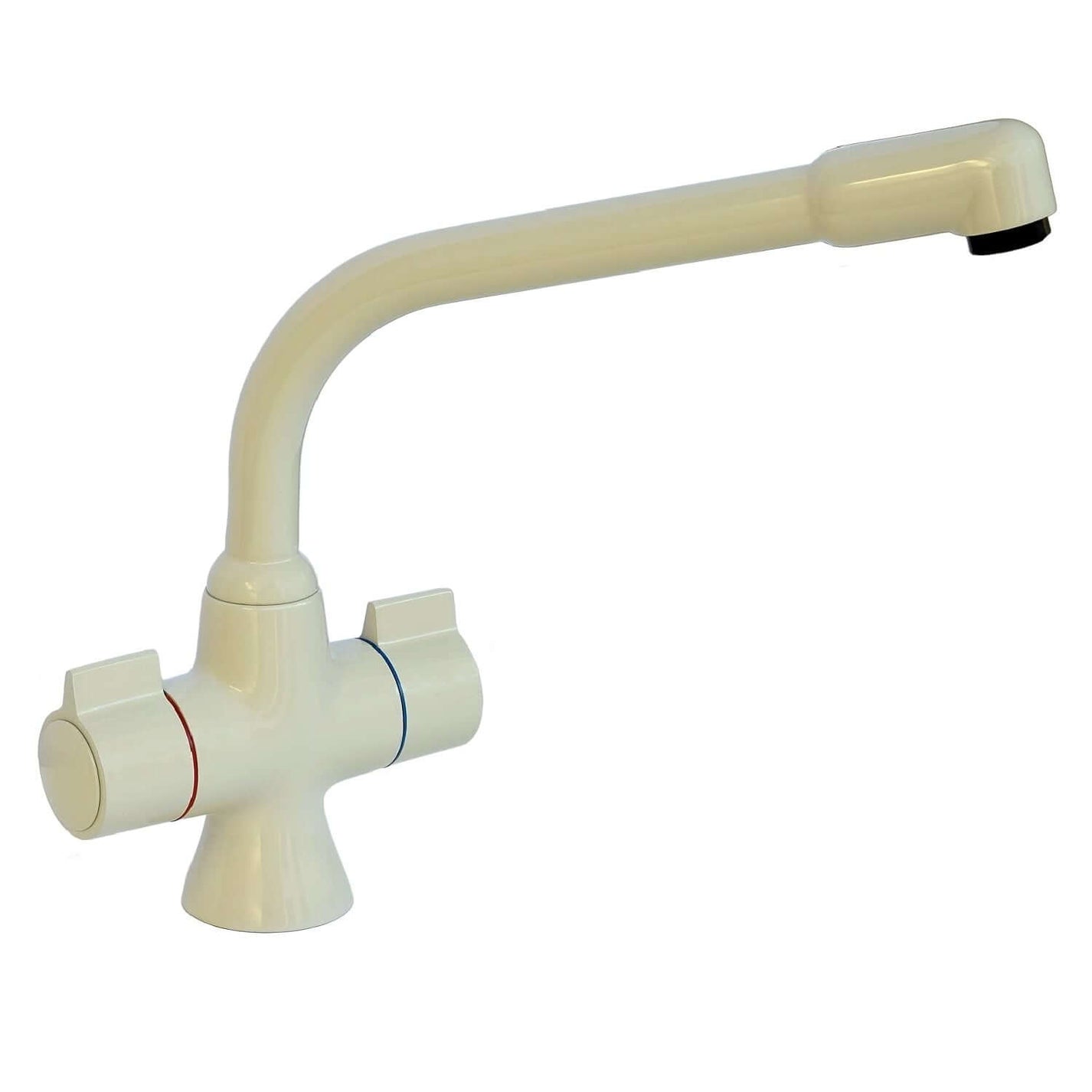 Alpha dual flow kitchen sink tap twin lever - cream beige at £74.99 ...