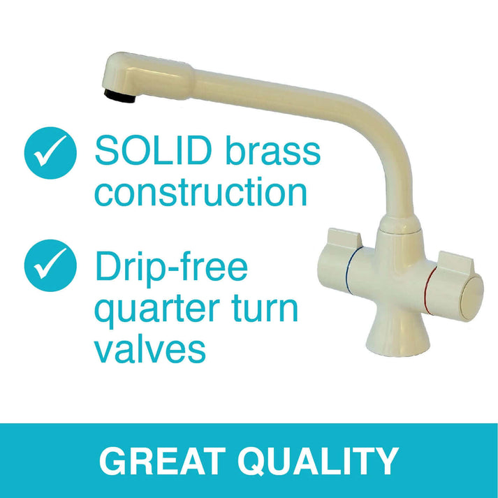 Cream Kitchen Sink Mixer Tap Dual Flow - Free UK Delivery