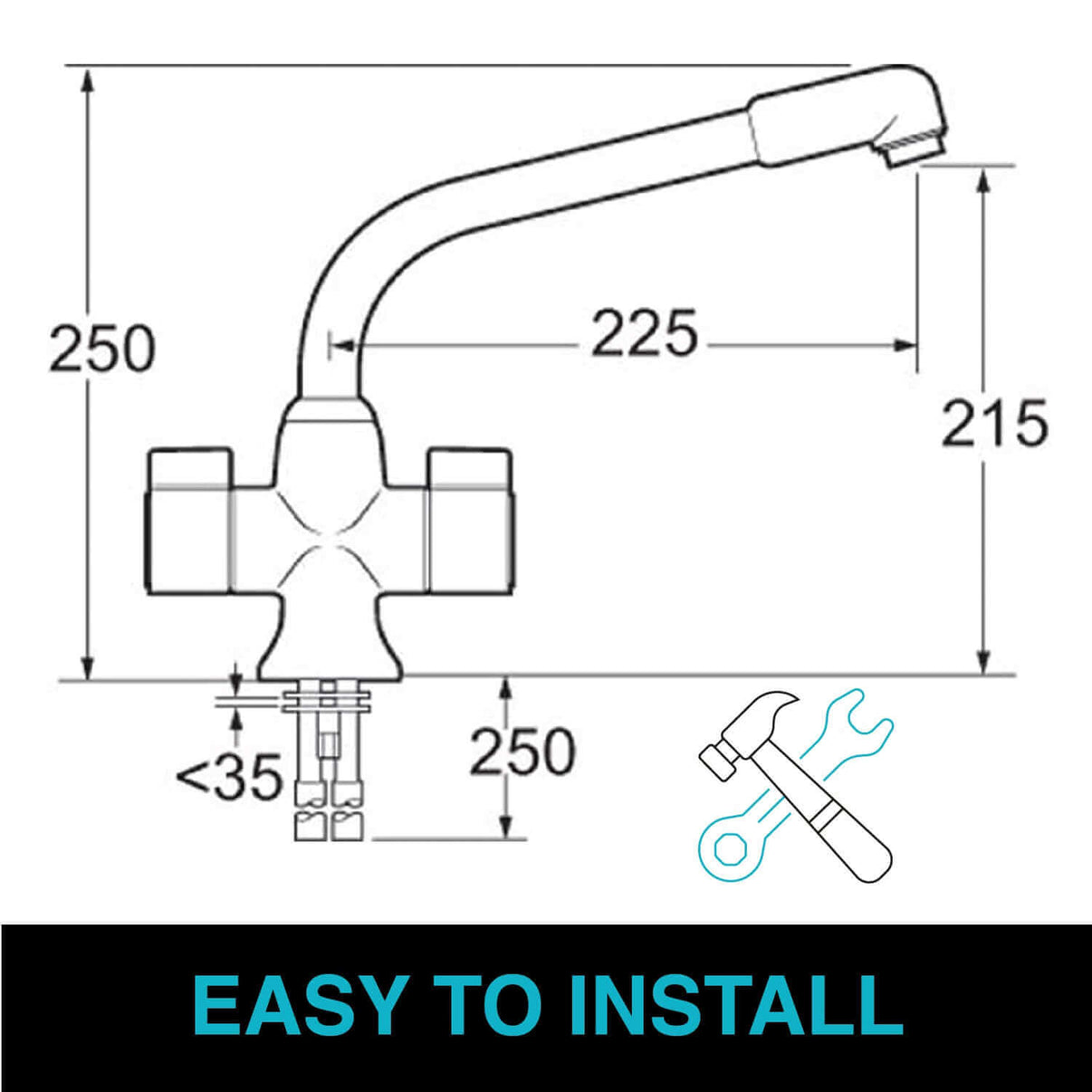 Cream Kitchen Sink Mixer Tap Dual Flow - Free UK Delivery