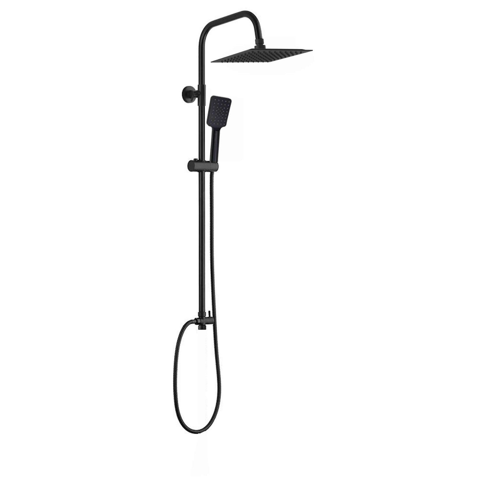 Dune dual shower riser kit adjustable height angled square easy clean ...