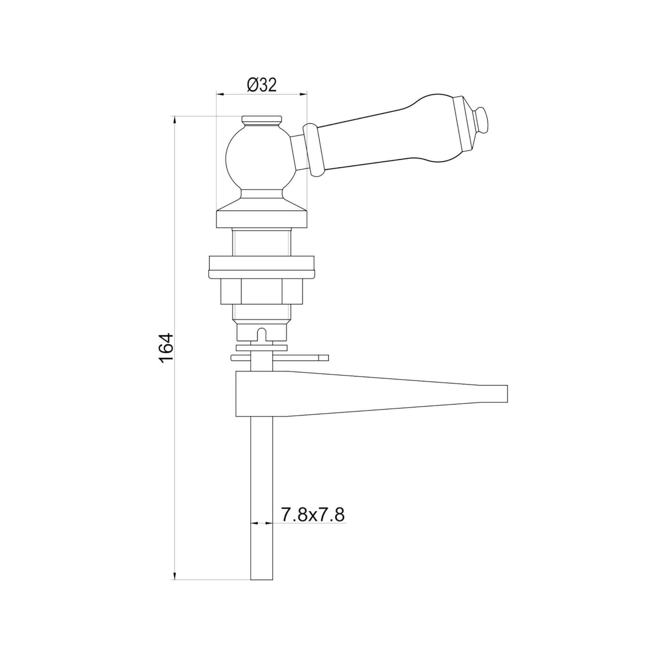 Toilet lever traditional ceramic - chrome at £16.99 only - Enki